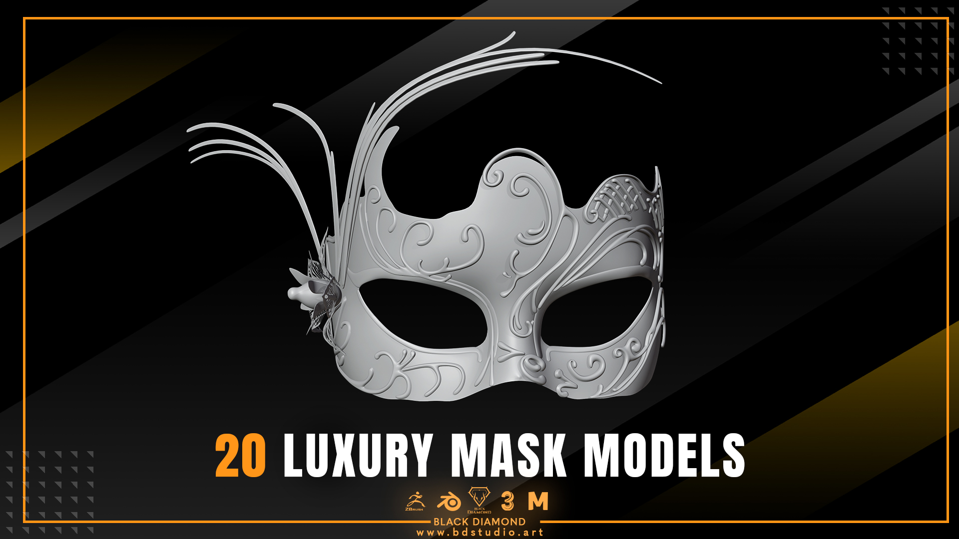 20 Luxury Mask Models ( for all 3d software ) - Blender Market