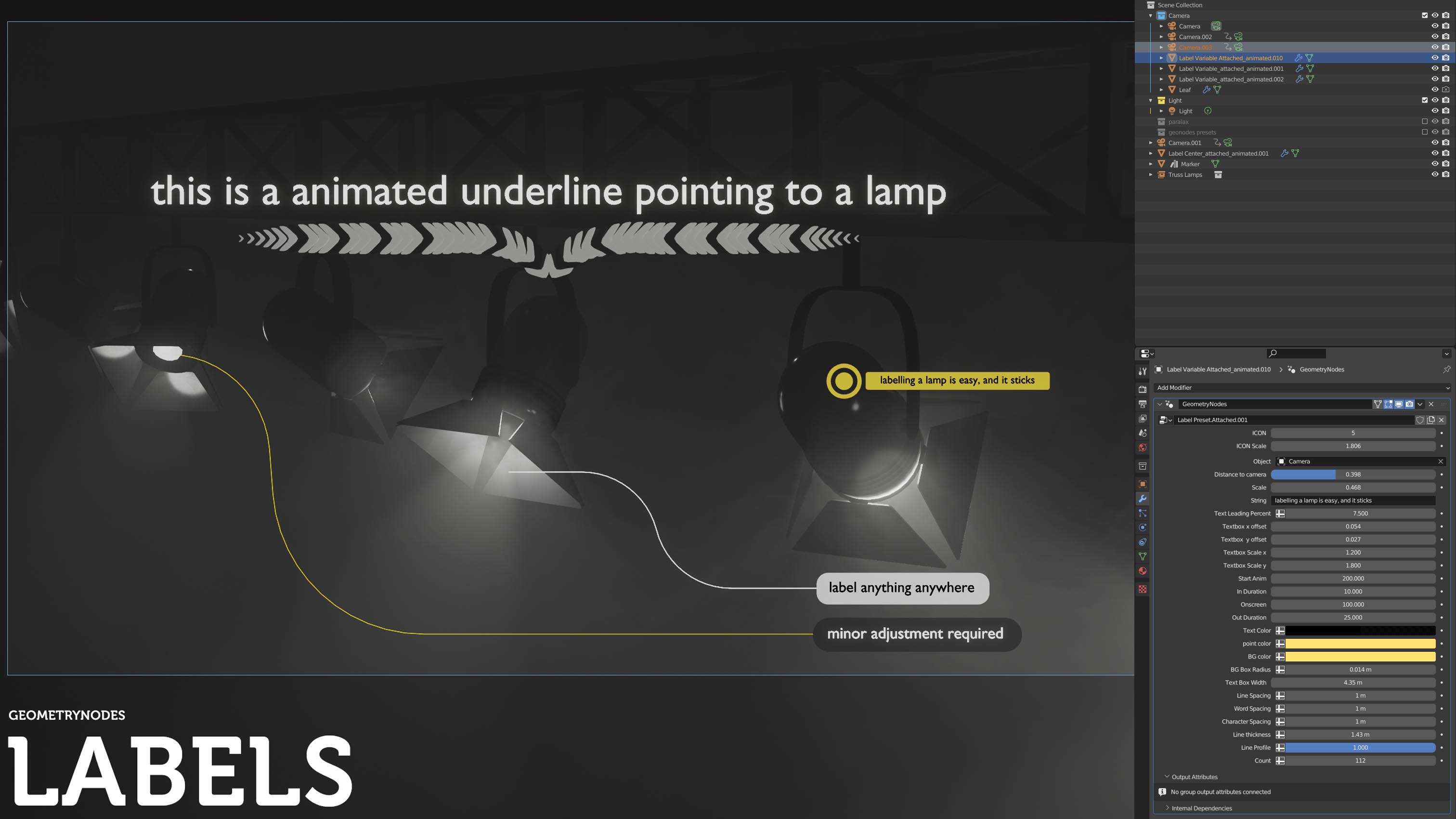 Geometrynodes Labels for Blender 3.3 - Blender Market