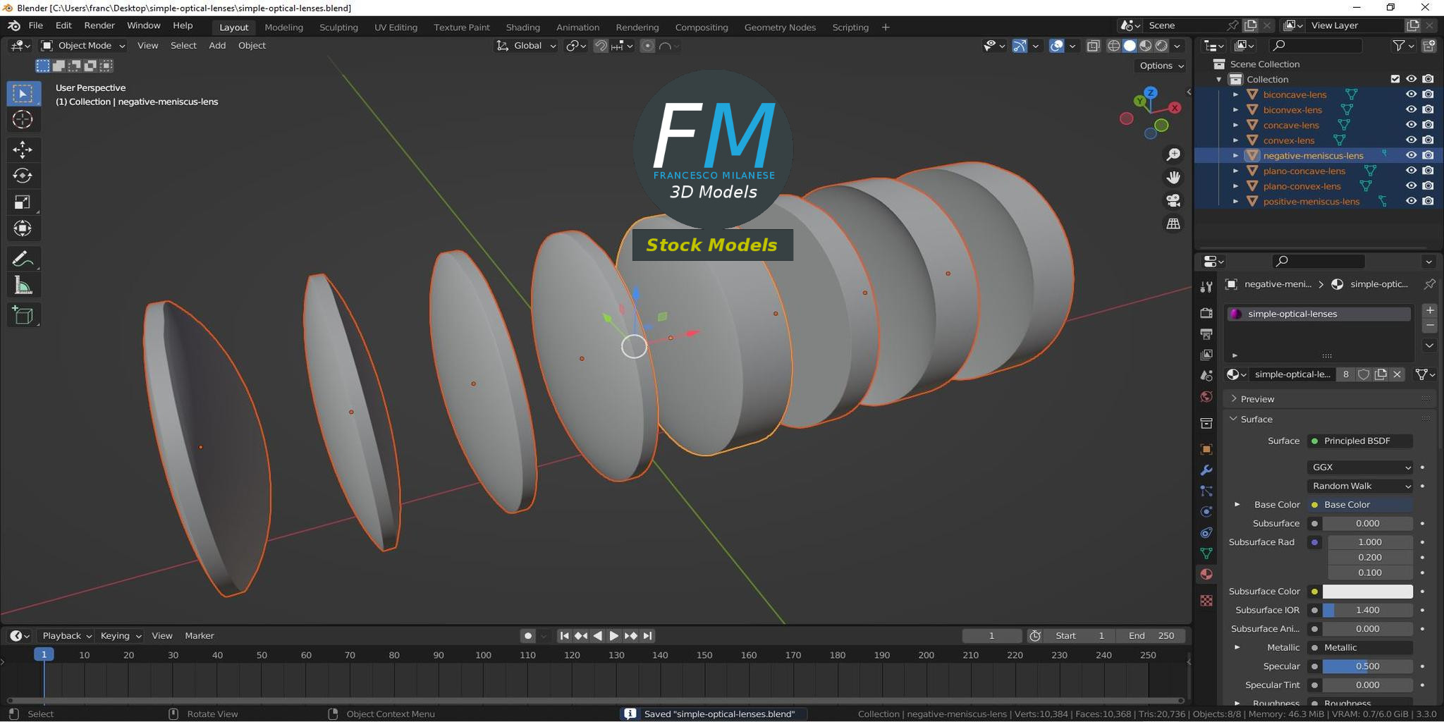 Simple optical lenses - Blender Market