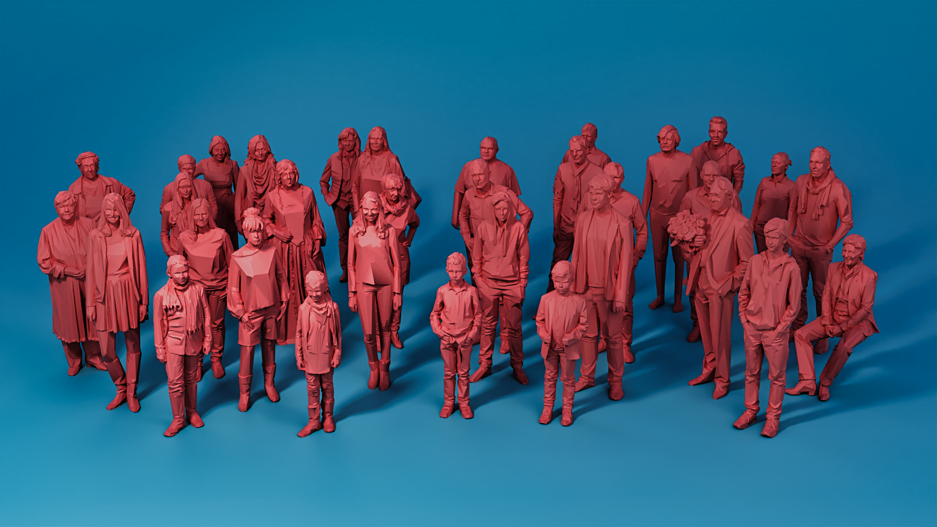 Low Poly Humans Set A 33 models - Blender Market