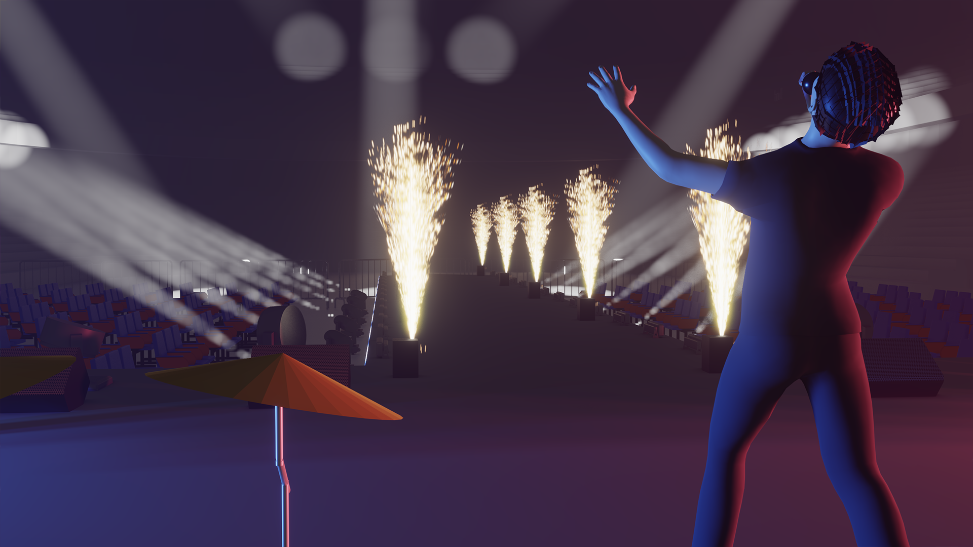 Arena concert animated stage scene EEVEE render 3D model - Blender Market