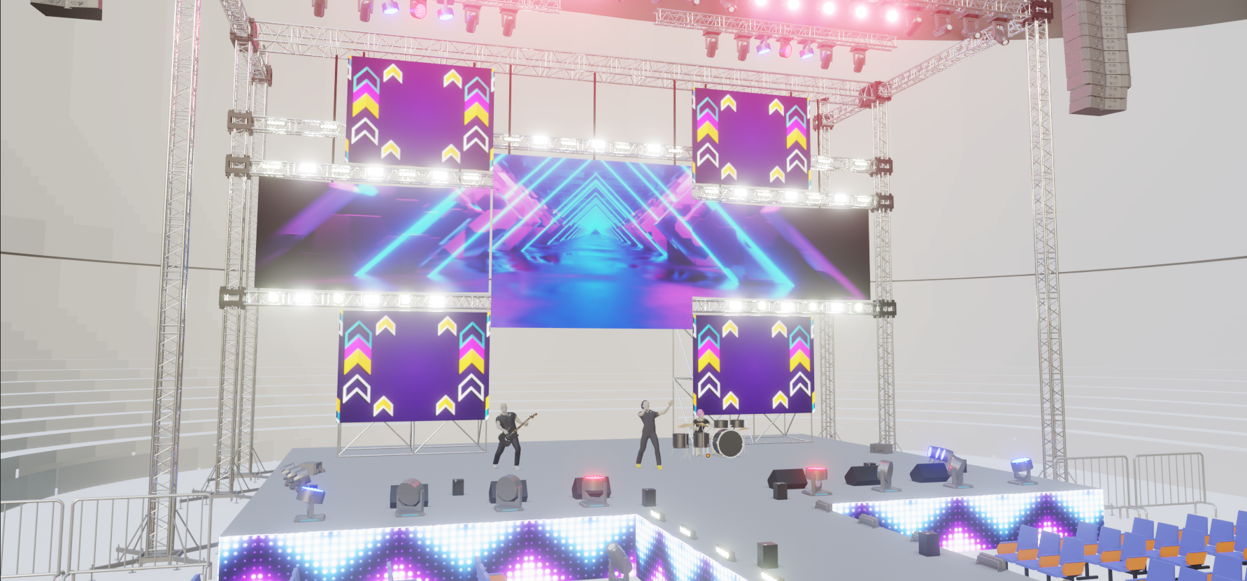 Arena concert animated stage scene EEVEE render 3D model - Blender Market