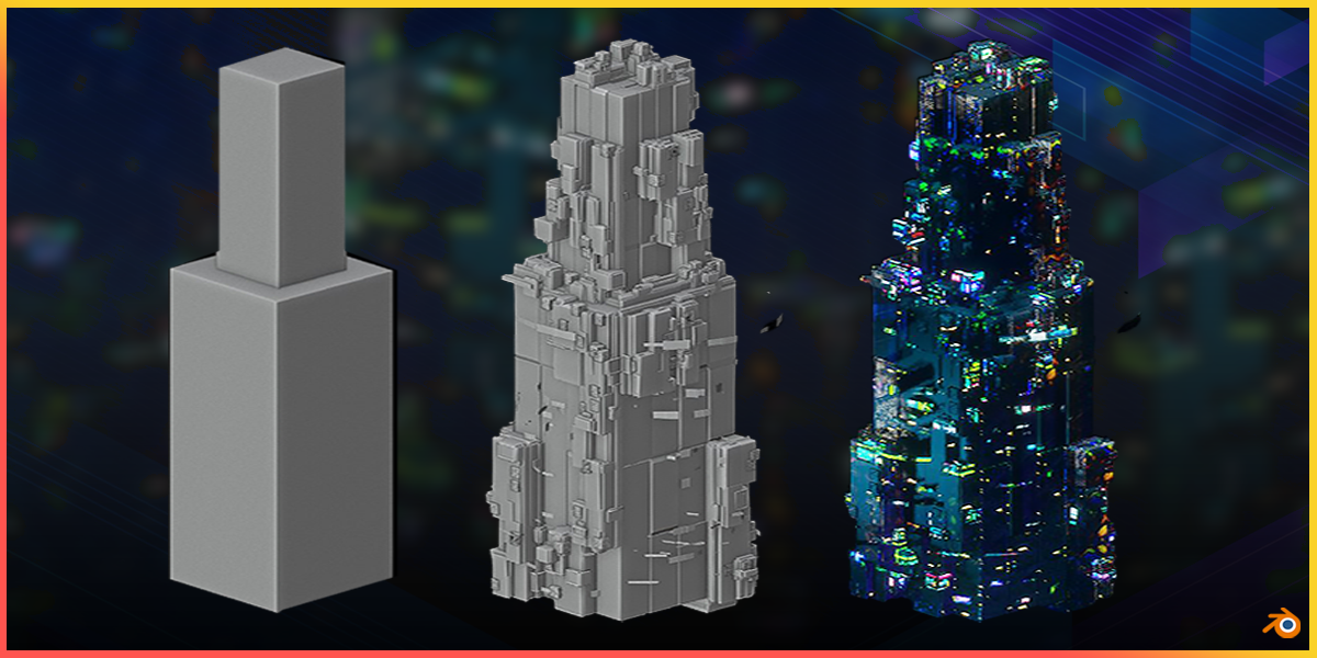 Procedural One Click Sci-Fi Cyberpunk Effect Generator for Blender - Blender Market