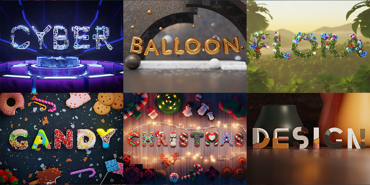 FONTZ - Various 3D fonts - Blender Market