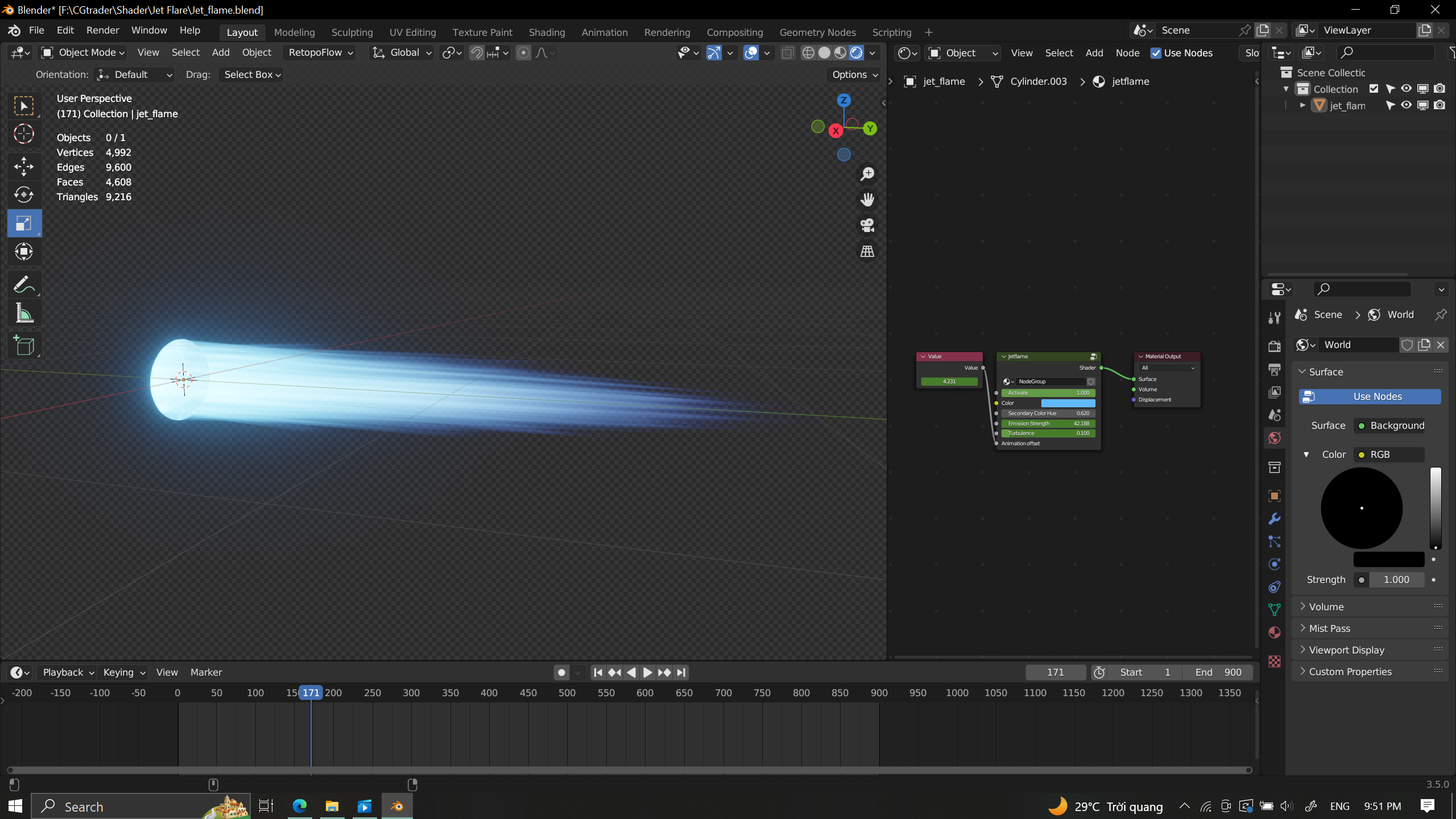 Jet Thruster Flame | Real-time Shader - Blender Market