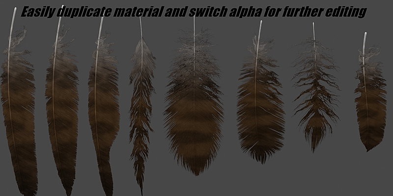 100 High Quality Feather Alpha Textures (2.8) - Blender Market