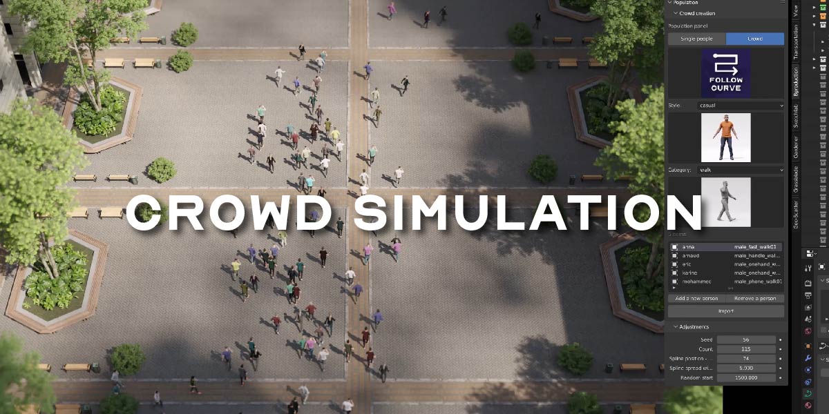 Population - Crowd Simulation - Blender Market