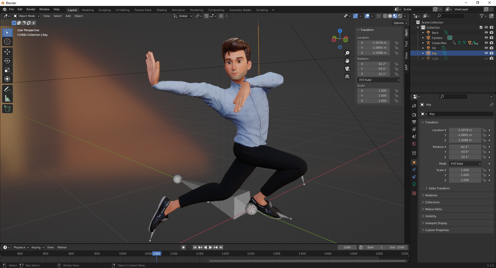 Classic Cartoon Man Rigged model RealTime Male 3D toon - Blender Market