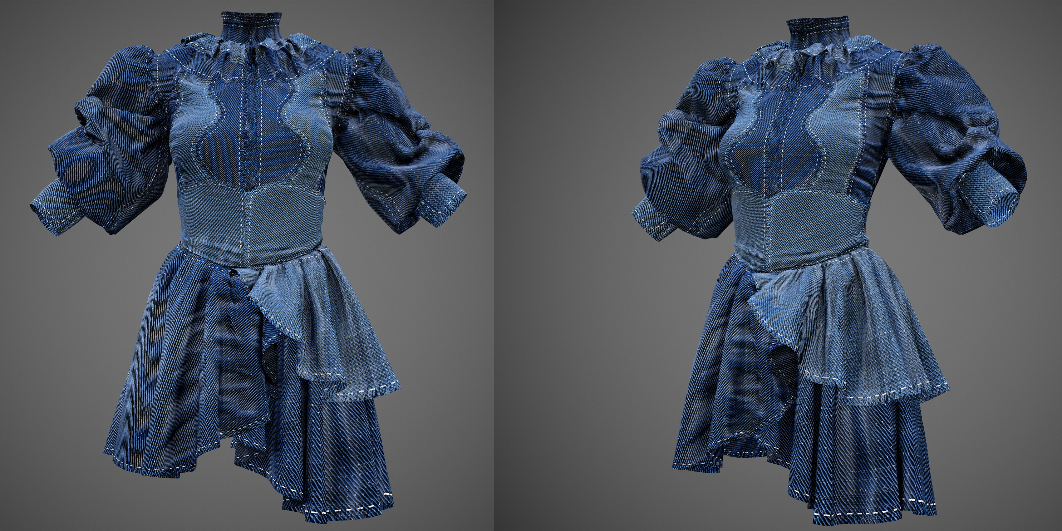 4 Dresses (low poly) vol_09:marvelous designer+dae+obj+fbx+blender+pbr ...