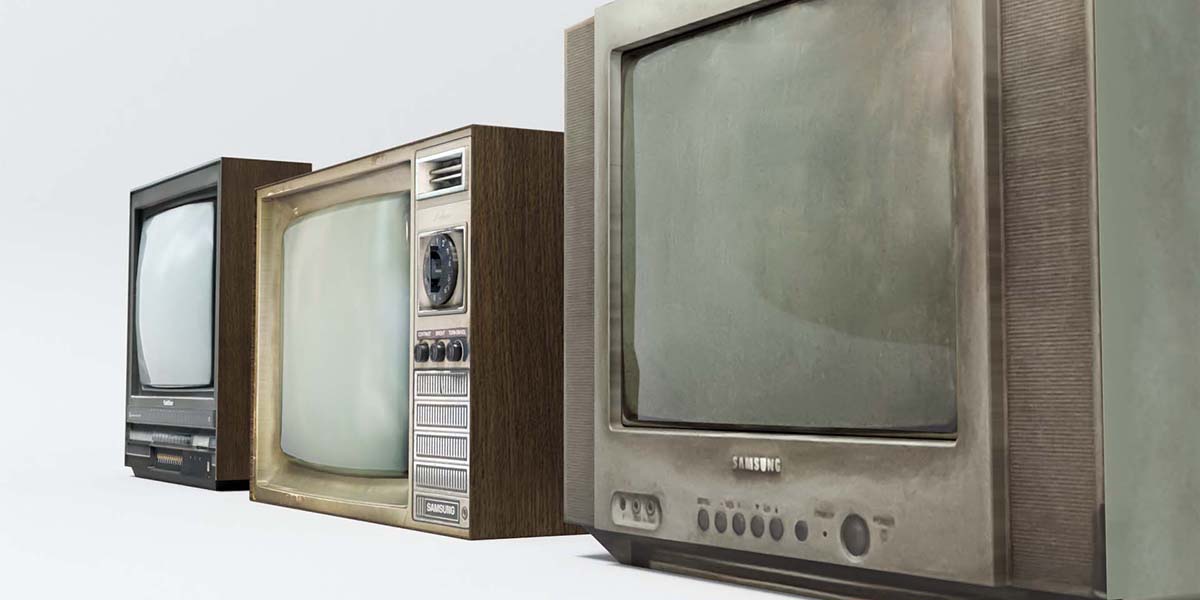Vintage TV sets Retro Television Low Poly Nostalgia 1970s 1980s ...