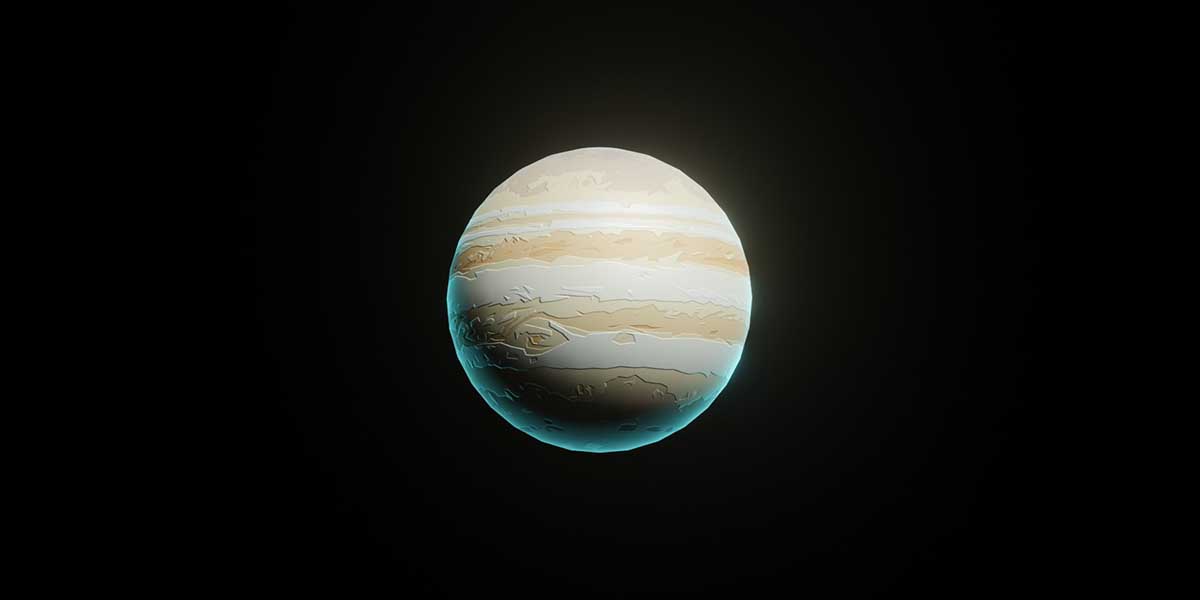 Stylized Planet Jupiter 3D Model 2k/4k/8k Textures - Blender Market