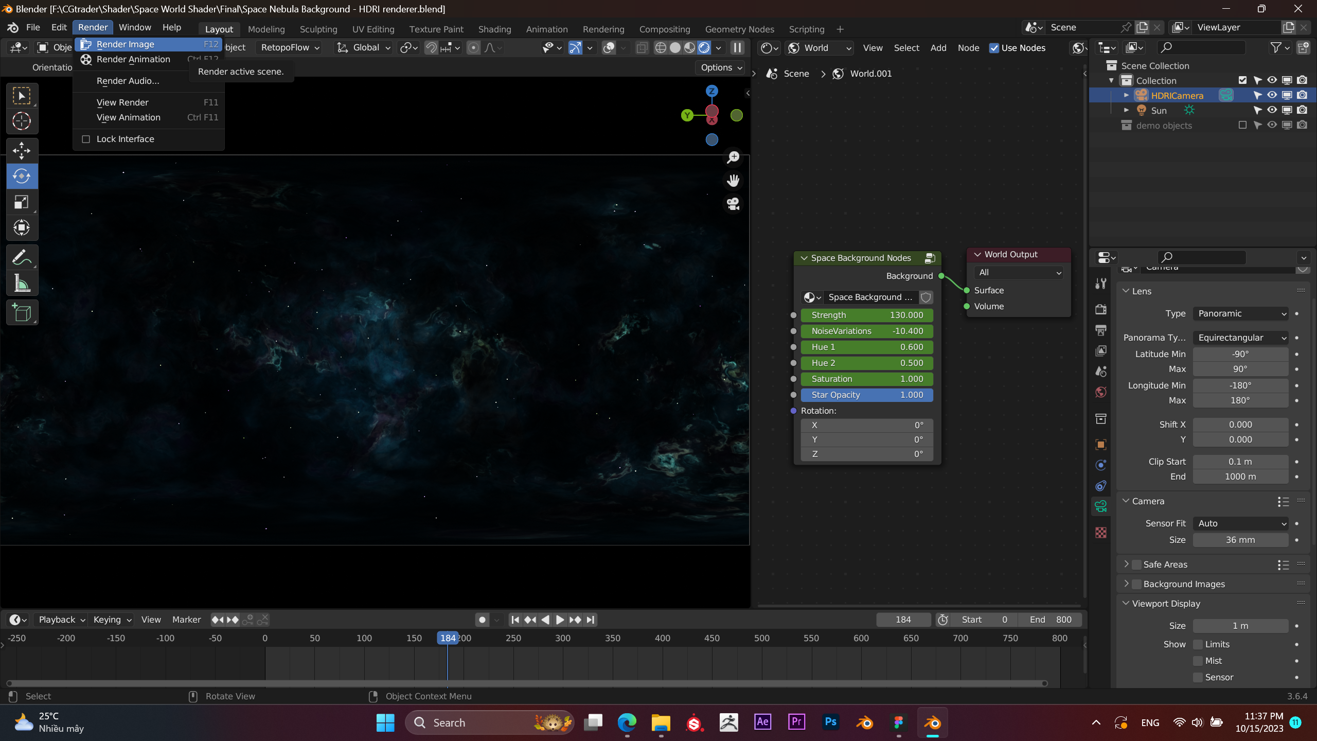 Space Nebula Background | Procedural HDRI Shader - Blender Market