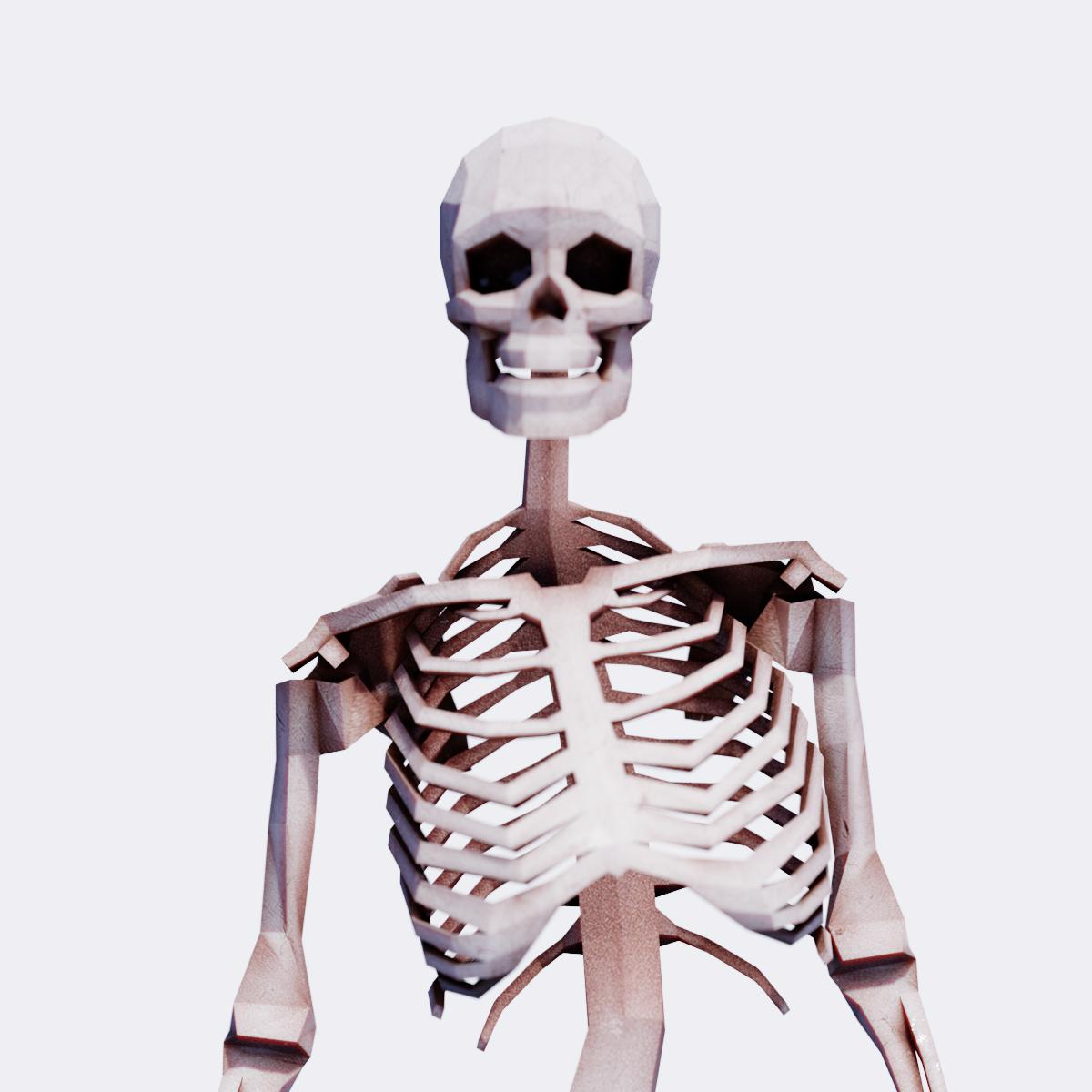 Low Poly Human Skeleton 40 Poses - Blender Market