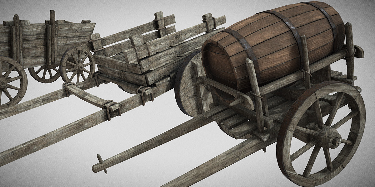 Medieval Carts and Wagons - 6 Model Pack - Blender Market