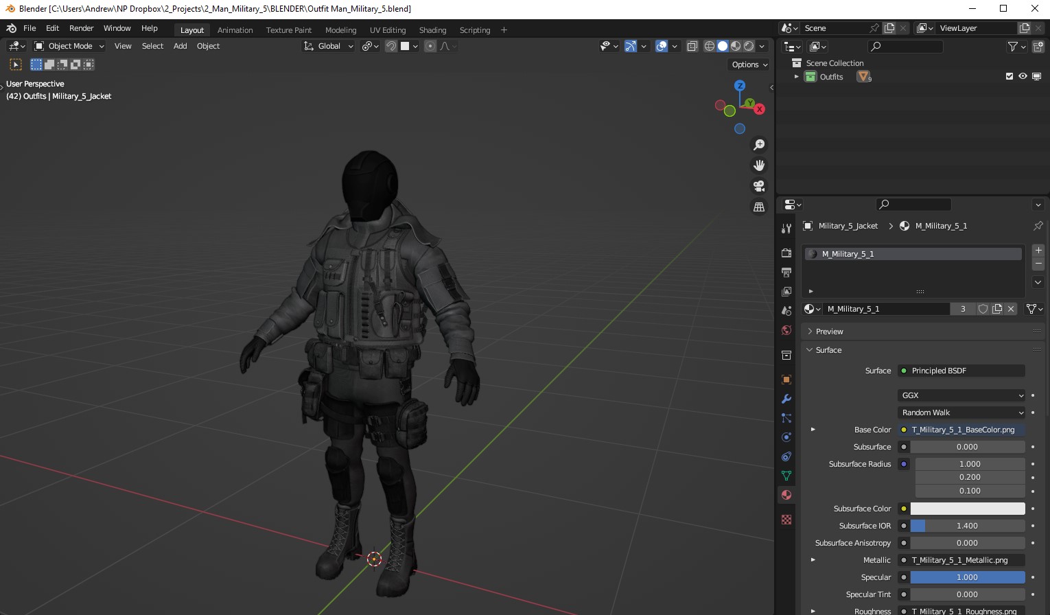 Male Military Outfit 5 - Blender Market