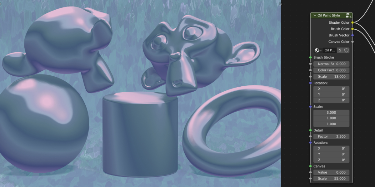 Oil paint style shader - Blender Market