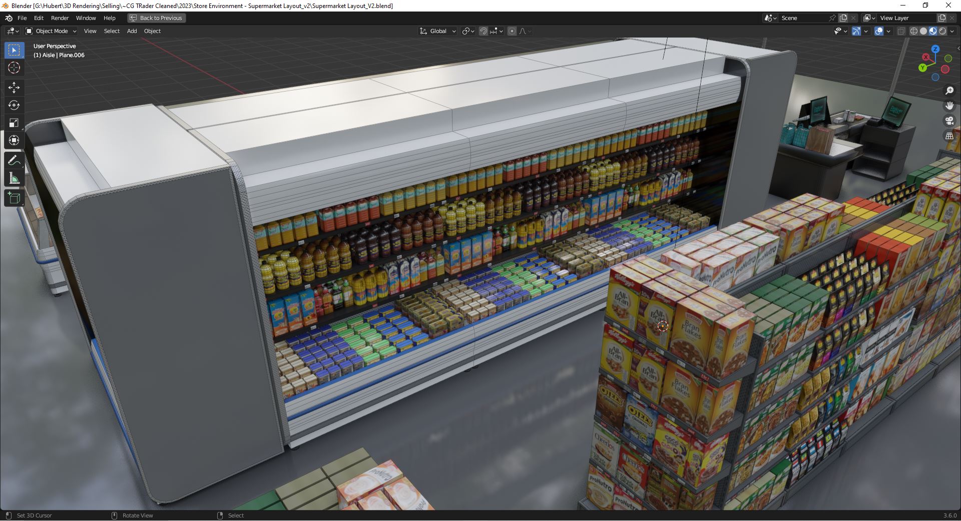 supermarket shop store grocer retail builder 3D kitbash - Blender Market