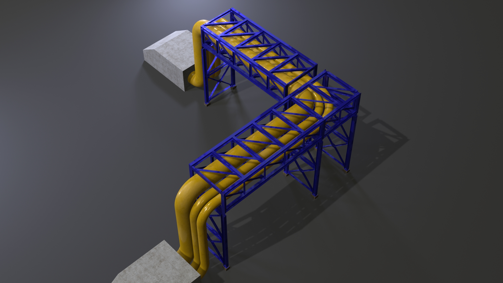 PBR Industrial Pipe Bridge Game Ready Modular Element 3D Model ...