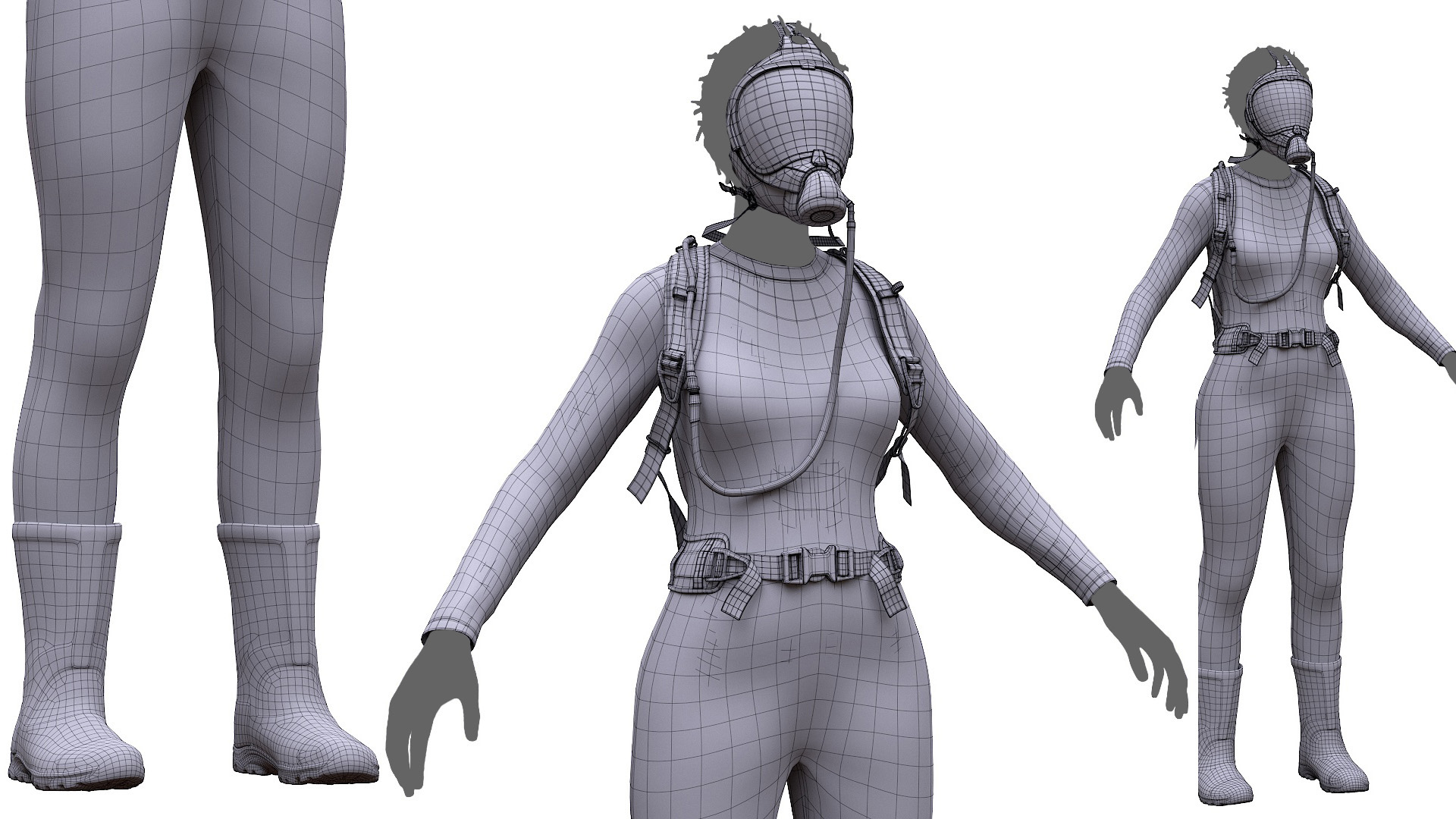 Female Hazmat Suit - Blender Market