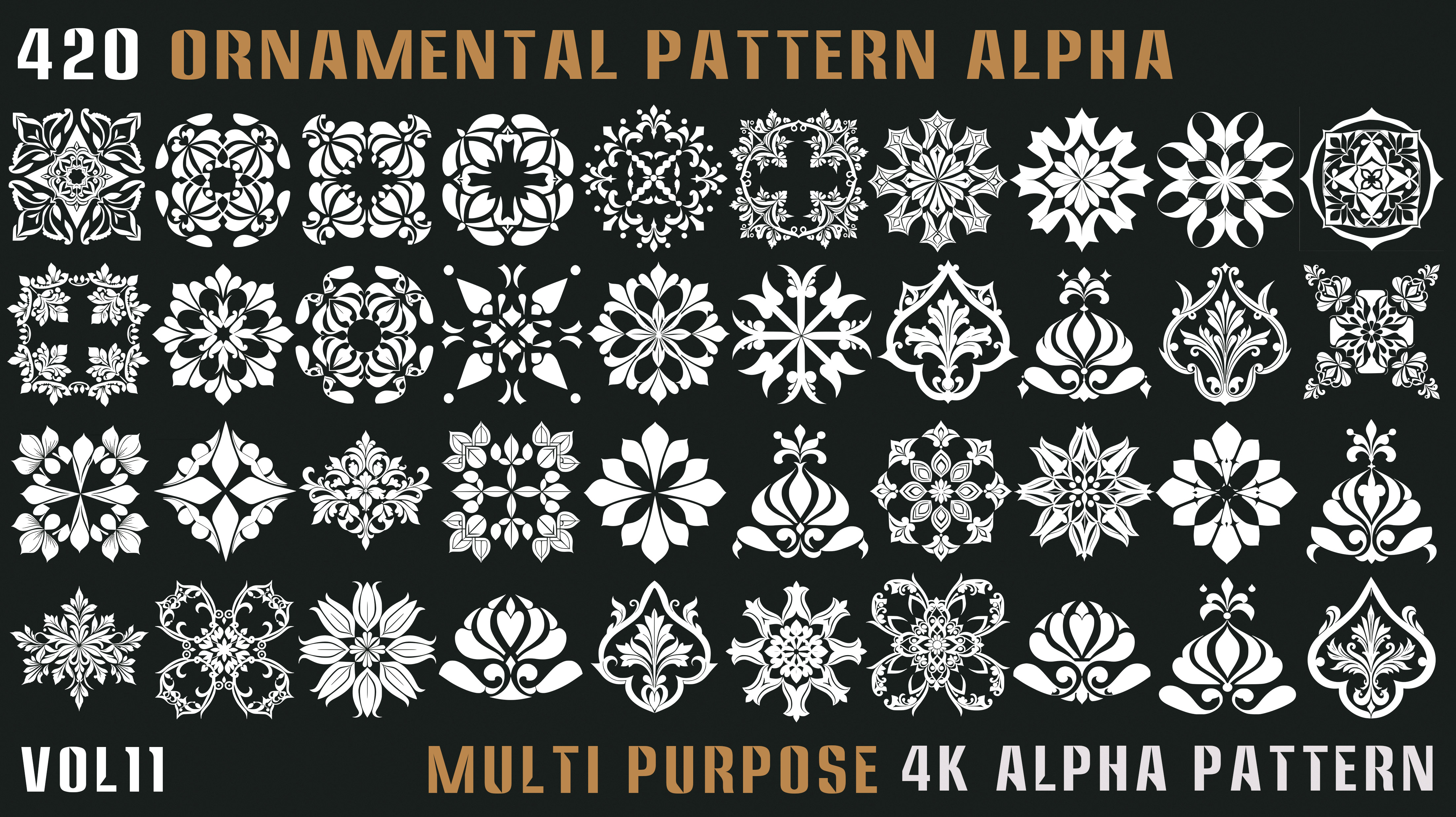 420 Ornamental Alpha Pattern-Vol.11 - Blender Market
