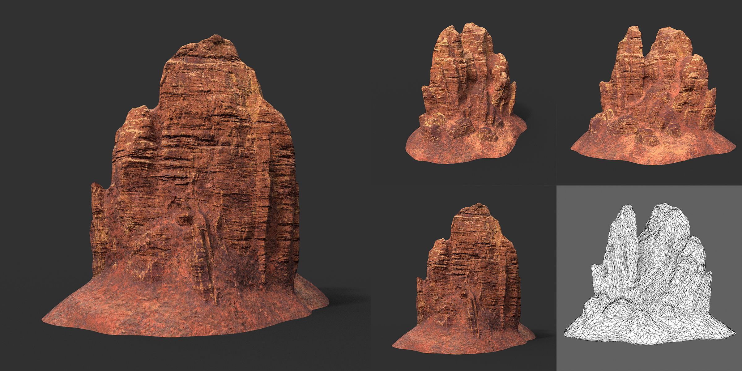 Low poly Canyon Desert Rock Pack - Blender Market