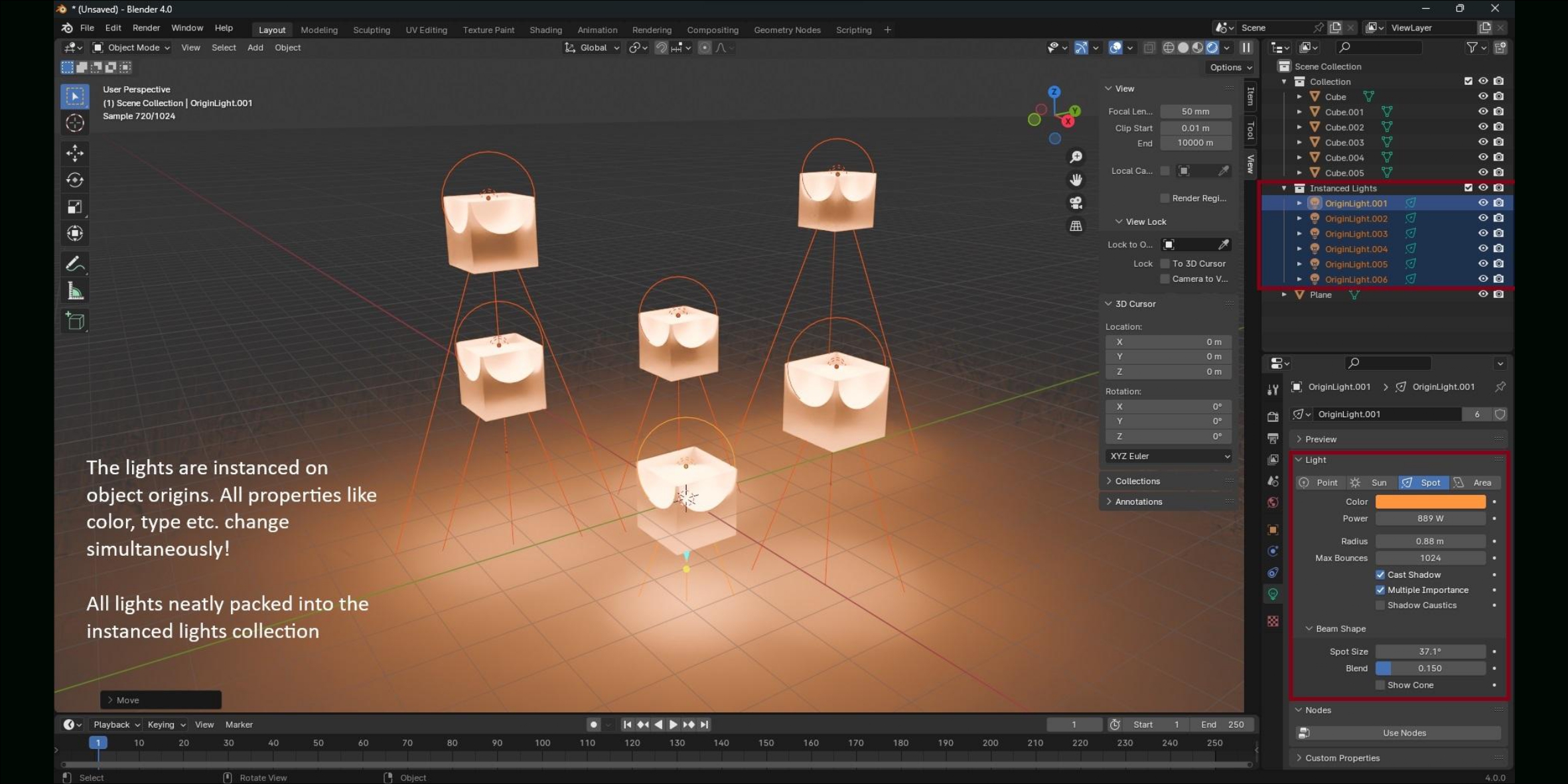 Instanced Lights : Effortlessly Illuminate Object Origins - Blender Market Instanced Lights : Effortlessly Illuminate Object Origins - Blender Market