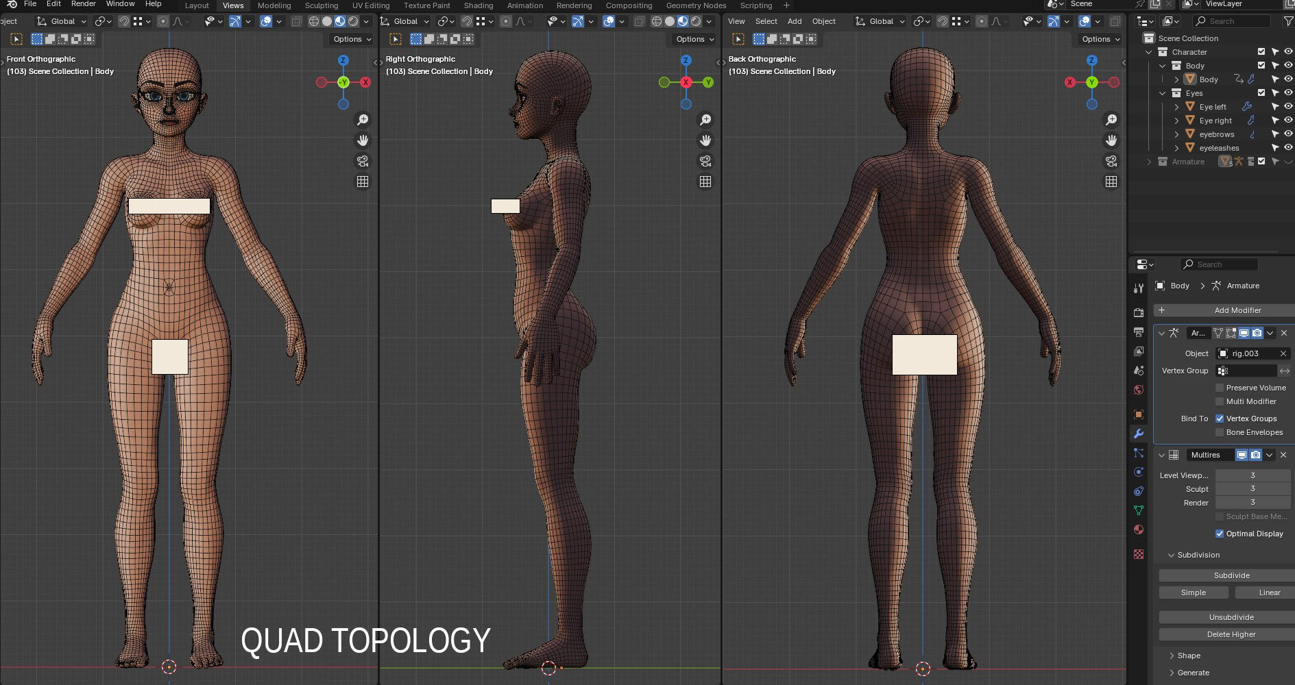 Manga anime Base mesh - Blender Market