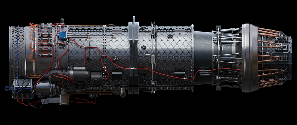 Jet Engine 3D Model - Blender Market