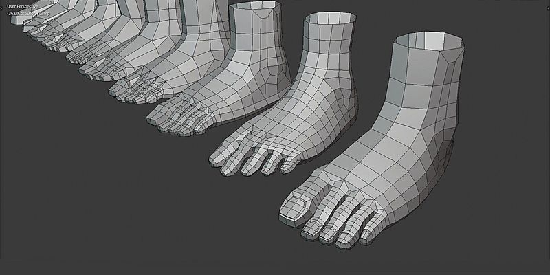 Low poly Foot basemesh - Blender Market
