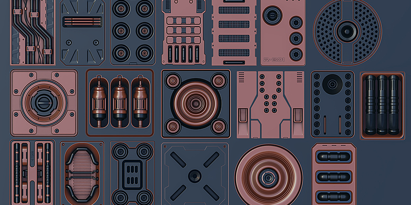 Scifi alpha decal panel pack v.2 - Decal Machine ready - Blender Market