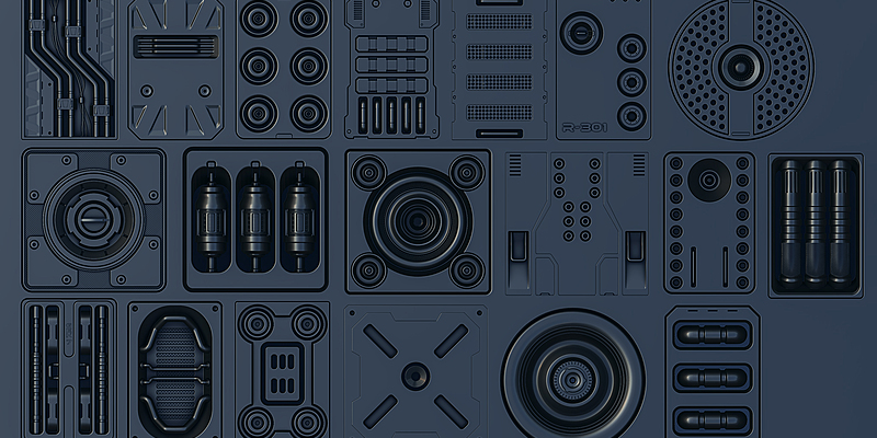 Scifi alpha decal panel pack v.2 - Decal Machine ready - Blender Market