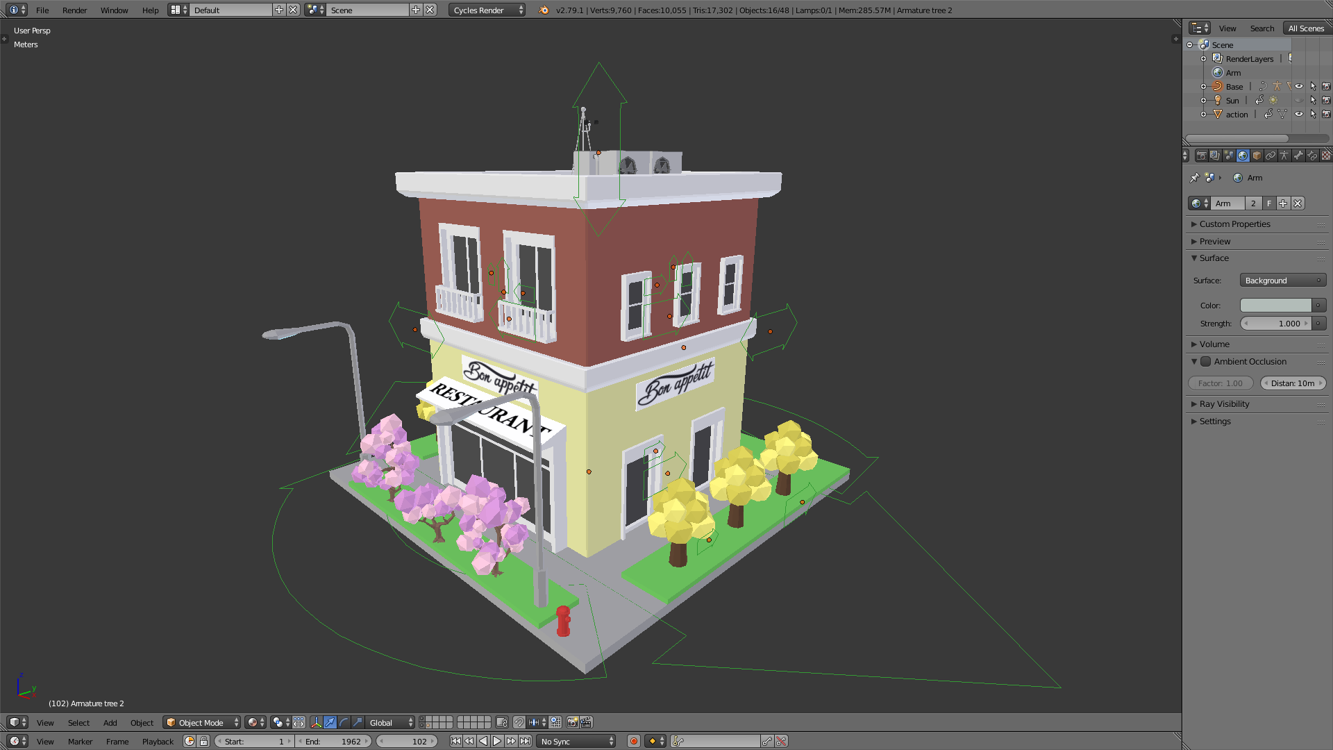 Editable low poly building - Blender Market