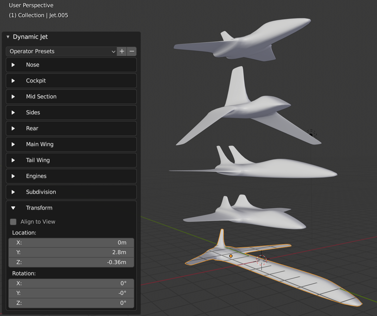 Configurable Dynamic Jet | BlenderNation Bazaar