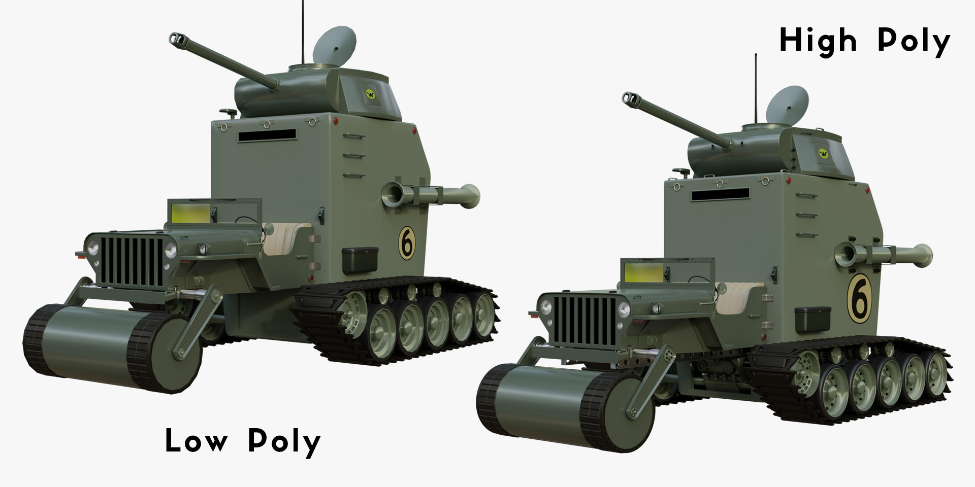 Race Car 6 Army Surplus Special from Wacky Races - Blender Market