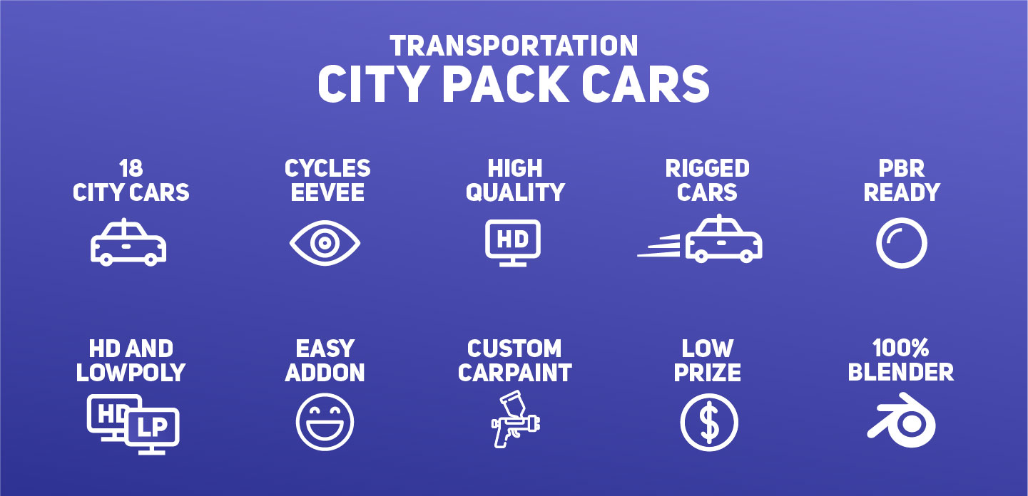 City Pack Cars By Transportation | BlenderNation Bazaar